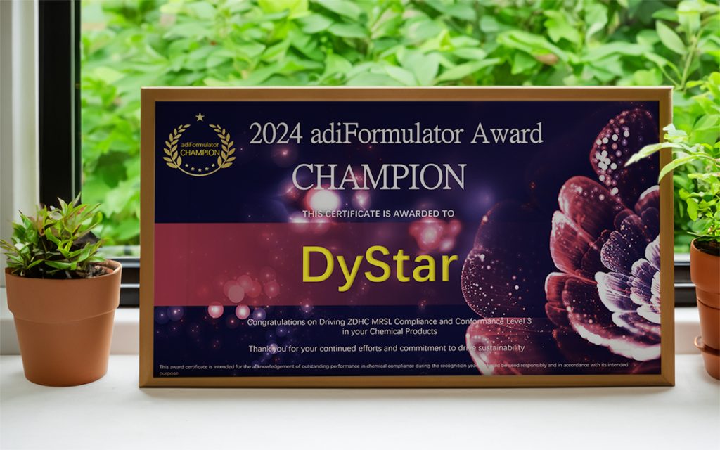 DyStar clinched Champion Award at the Adidas adiFormulator Award 2024 - DyStar